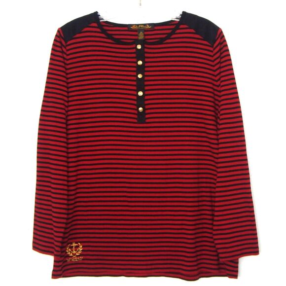 Lauren Ralph Lauren | Tops | Lrl Lauren Ralph Lauren Red Navy Striped ...